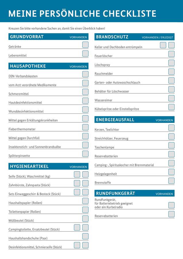 Vorsorge Für Notfälle